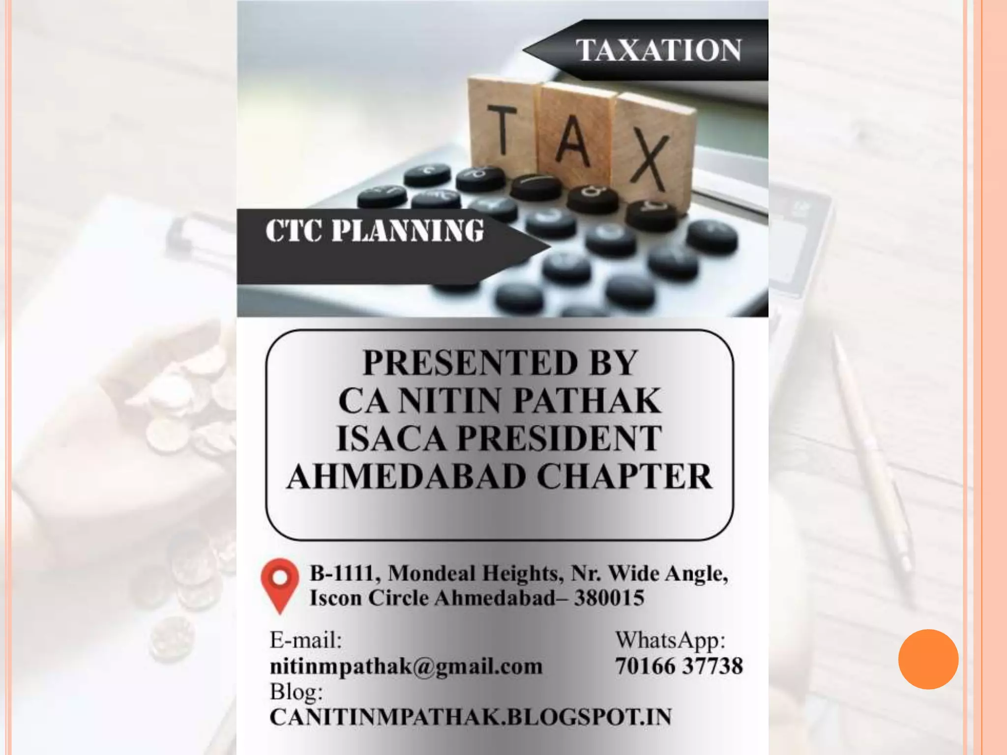 CTC PLANNING_BY_CA NITIN PATHAK | PPT