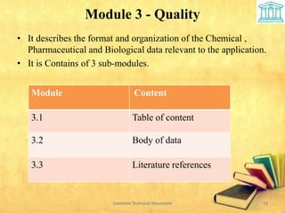 CTD( Common technical Documents) For B.Pharmacy) | PPTX