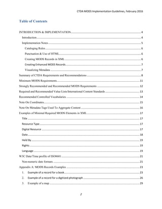 CTDA MODS Implementation Guidelines | PDF