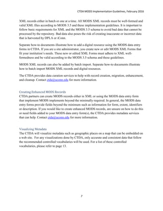CTDA MODS Implementation Guidelines | PDF