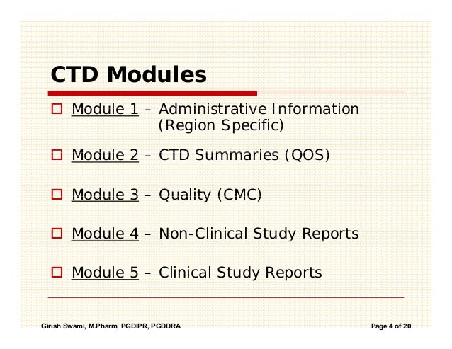 CTD and eCTD