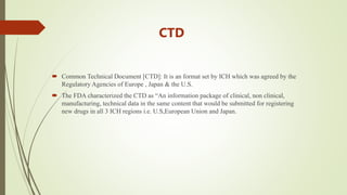 CTD and eCTD Format | PPTX
