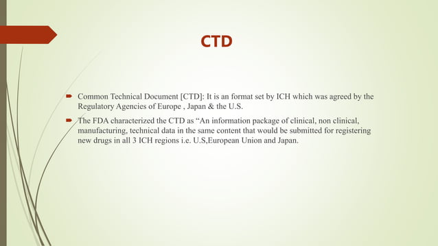 CTD and eCTD Format | PPTX | Pharmaceutical Industry | Industries