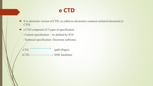 CTD and eCTD Format