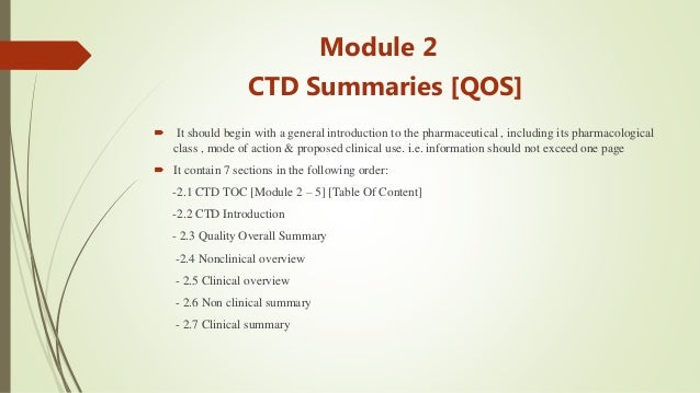 CTD and eCTD Format