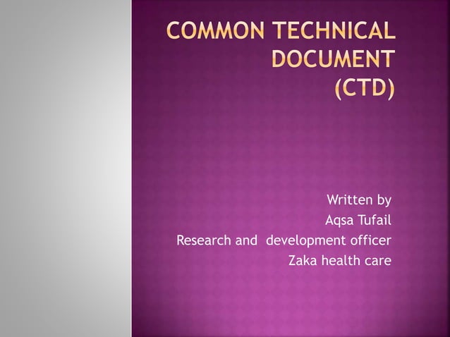Common technical document | PPT