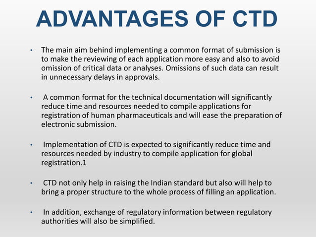 CTD (common technical document) | PPTX | Pharmaceutical Industry ...