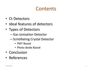 Ct Detectors | PPTX | Physics | Science