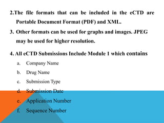 Ctd and ectd m pharmacy notes scop satara | PPTX