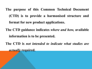 Ctd and ectd m pharmacy notes scop satara | PPTX