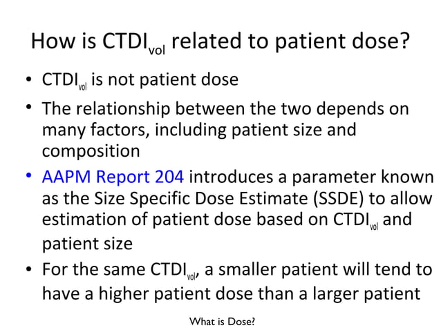 CTDI (Computed Tomography Dose Index | PPT
