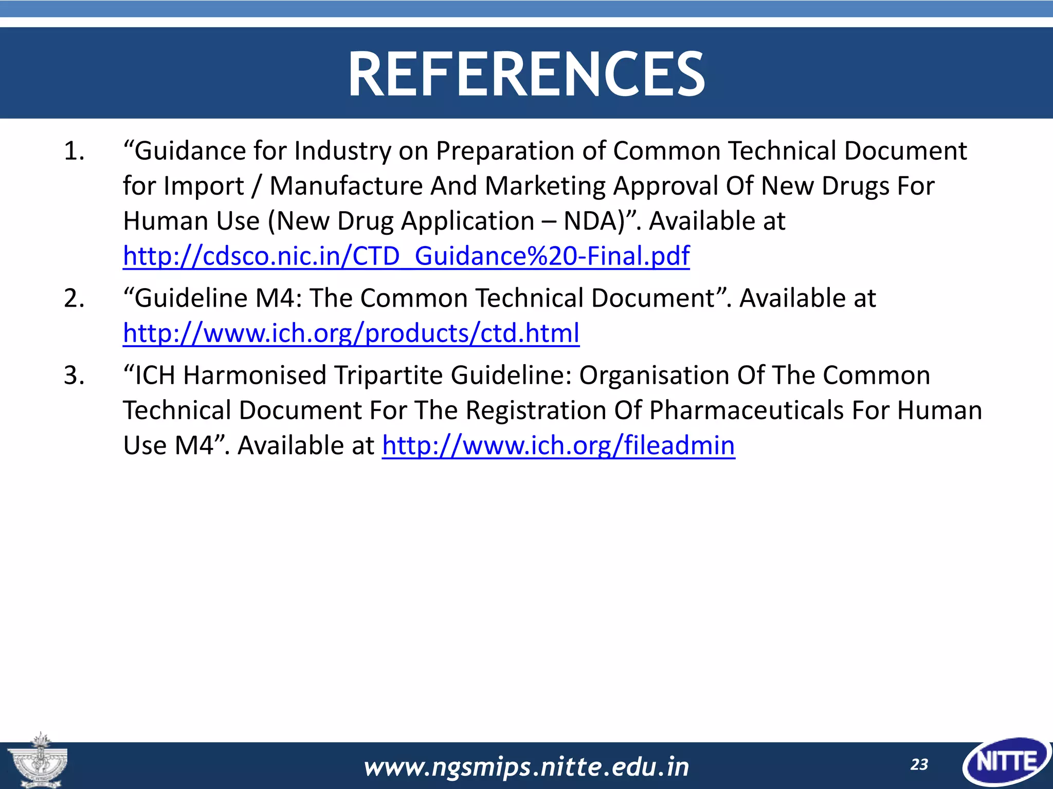 Common Technical Document (CTD) | PPTX