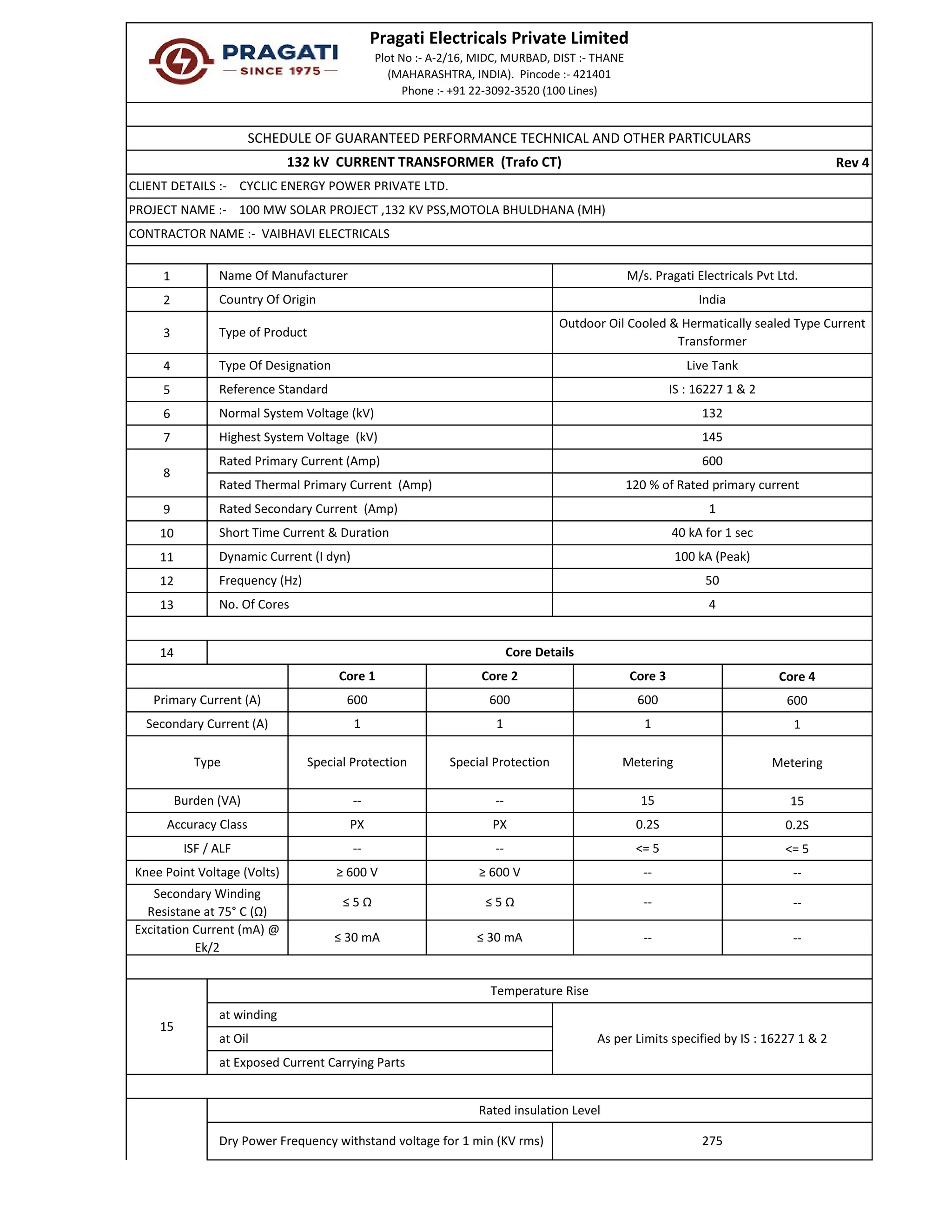 Current Transformer Drawing and GTP for MSETCL | PDF