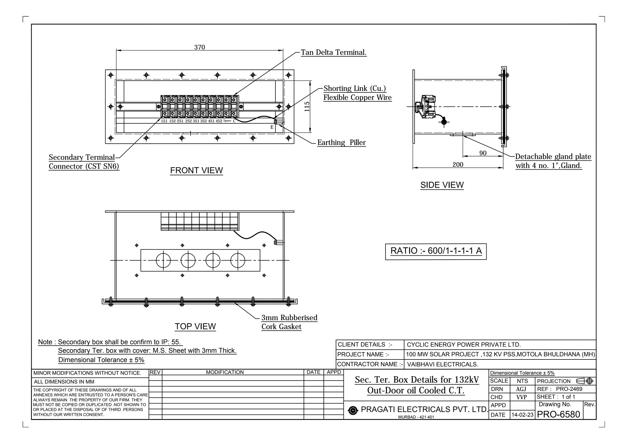 Current Transformer Drawing and GTP for MSETCL | PDF