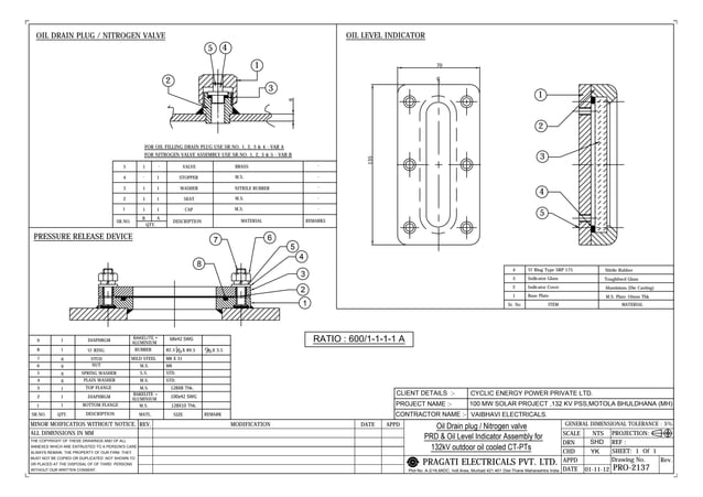 Current Transformer Drawing and GTP for MSETCL | PDF
