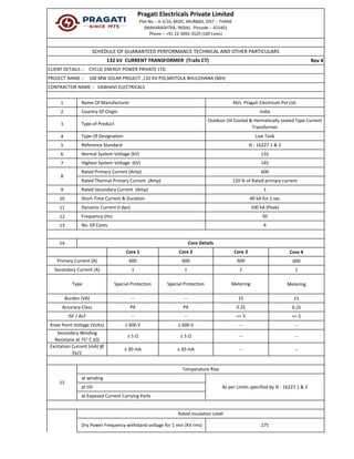 Current Transformer Drawing and GTP for MSETCL | PDF