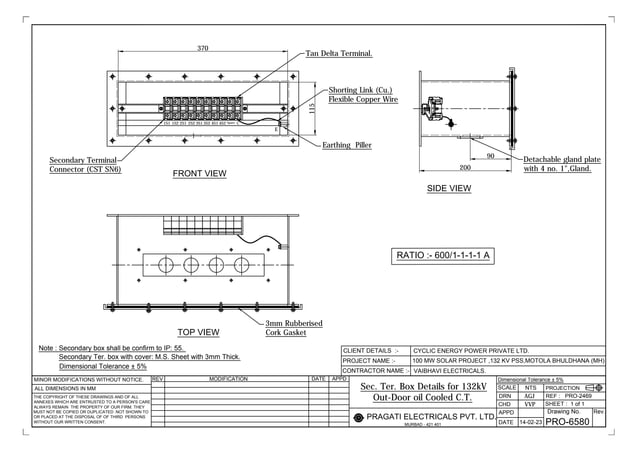 Current Transformer Drawing and GTP for MSETCL | PDF