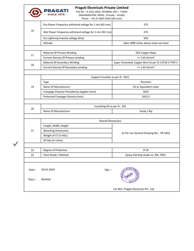 Current Transformer Drawing and GTP for MSETCL | PDF