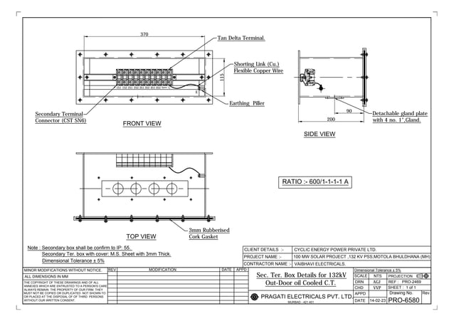 Current Transformer Drawing and GTP for MSETCL | PDF