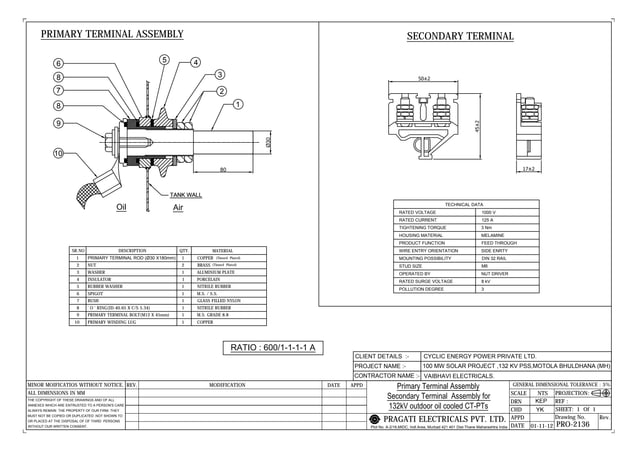 Current Transformer Drawing and GTP for MSETCL | PDF