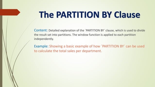 Ppt Of Common Table Expression Cte Window Functions Joins Subquery Ppt