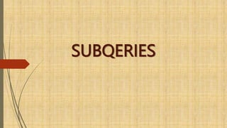 PPT of Common Table Expression (CTE), Window Functions, JOINS, SubQuery | PPTX