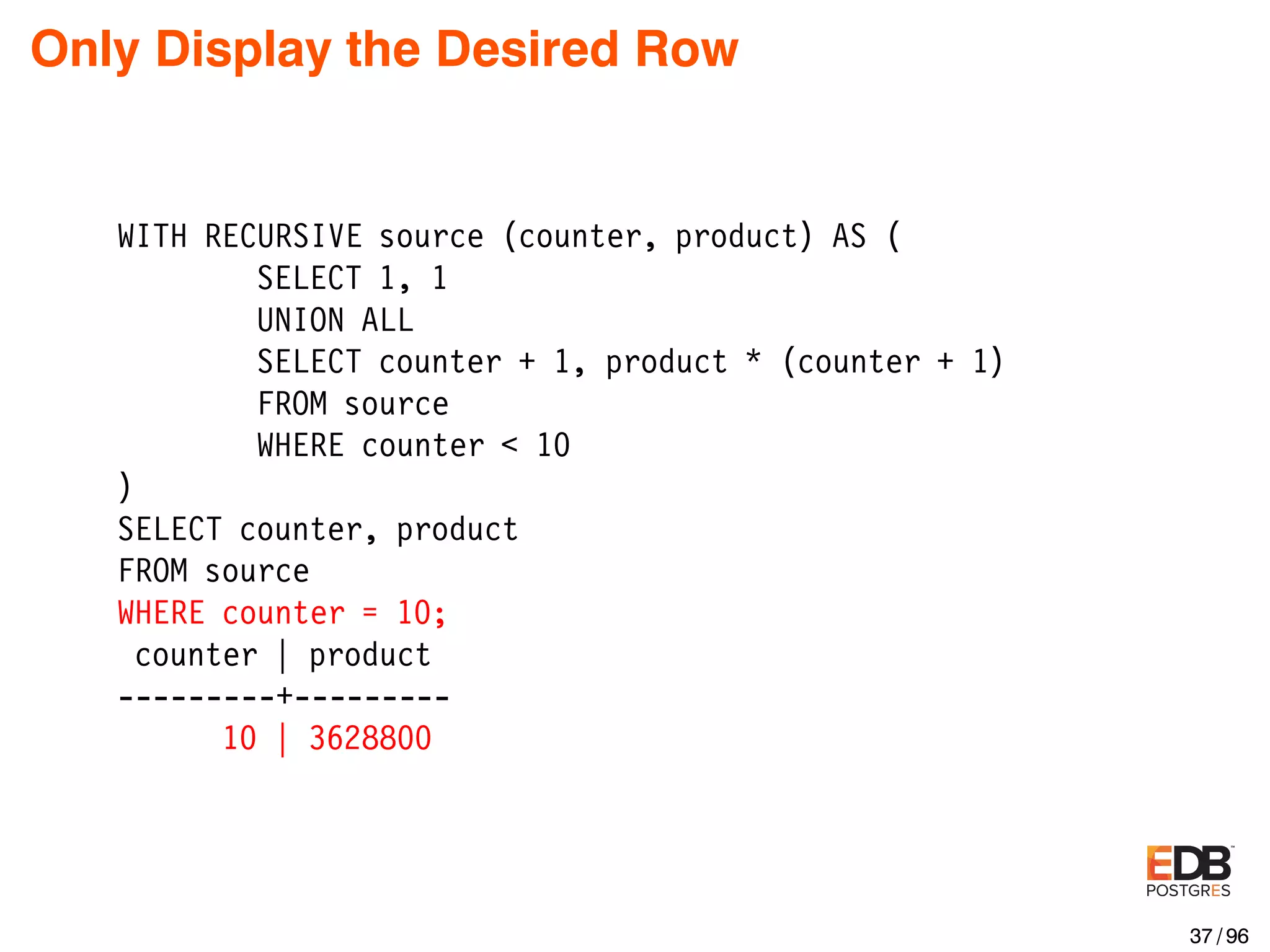 Apj Common Table Expressions Ctes In Sql Ppt