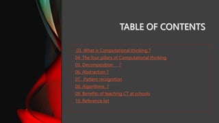 COMPUTATIONAL THINKING EBOOK | PPTX | Computing | Technology & Computing