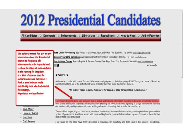 2012 Presidential Candidates | PPTX
