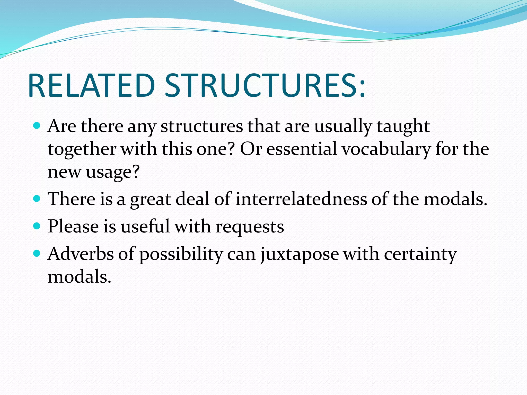 CTE Grammar for ESL Teachers Modals 1 | PPT