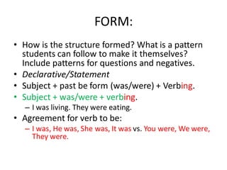 CTE grammar for ESL Teachers past progressive | PPT