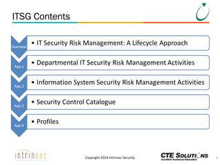 Risk Management using ITSG-33 | PPS | Business | Business and Finance