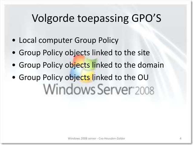 group policies in windows 2008 server | PPTX