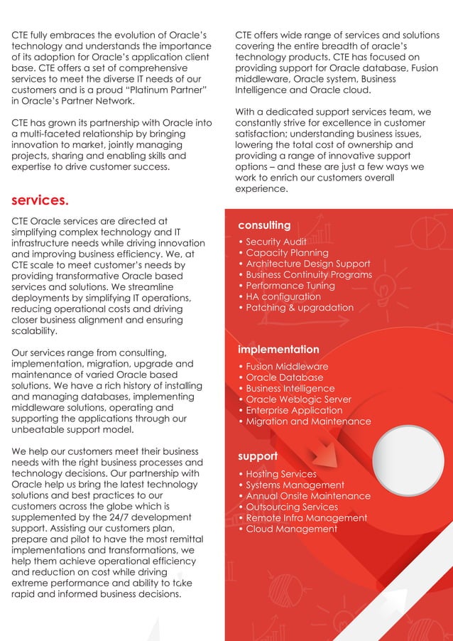 CTE Oracle Competency Brochure | PDF