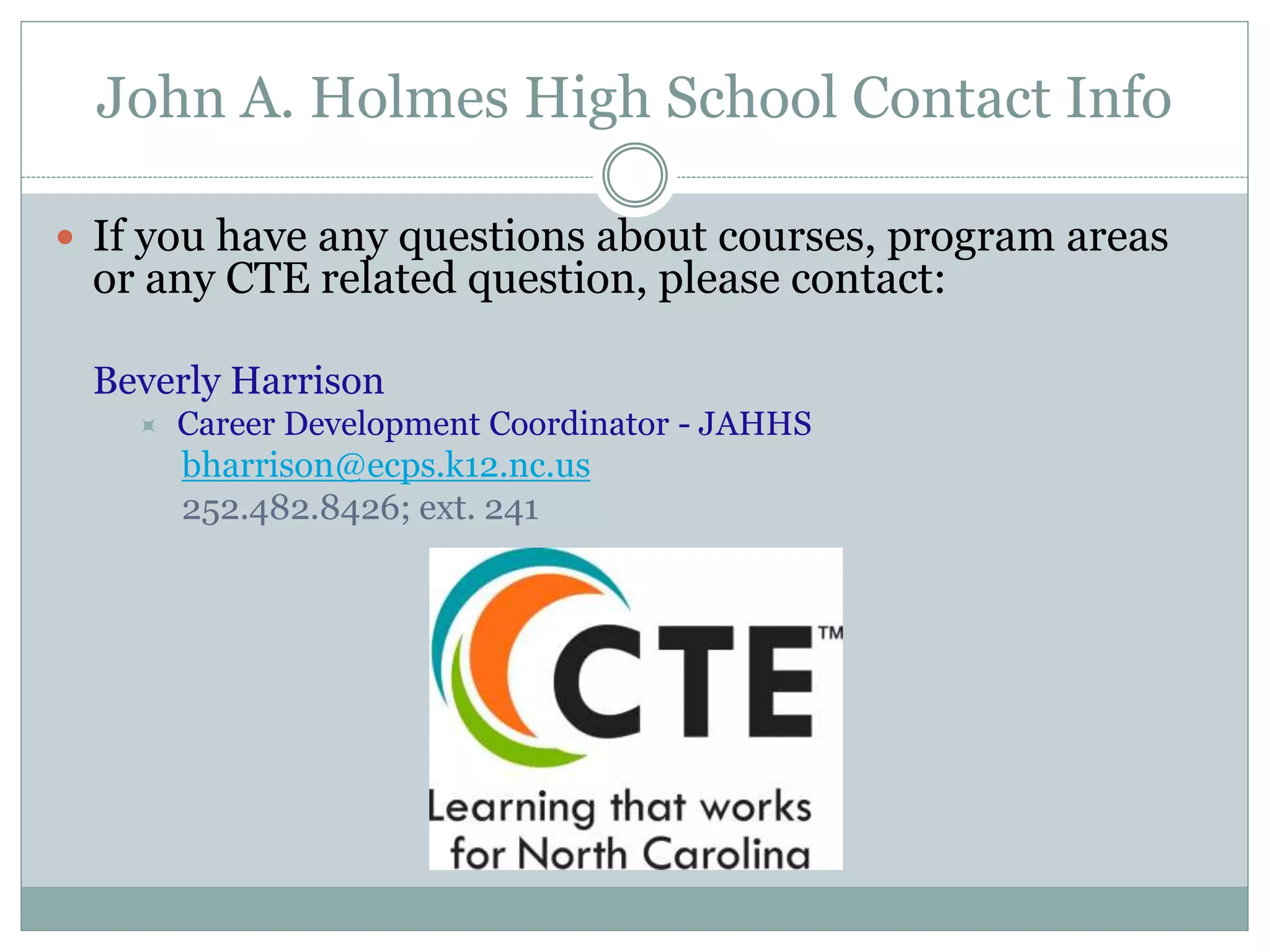 Introduction to CTE at JAH | PPTX