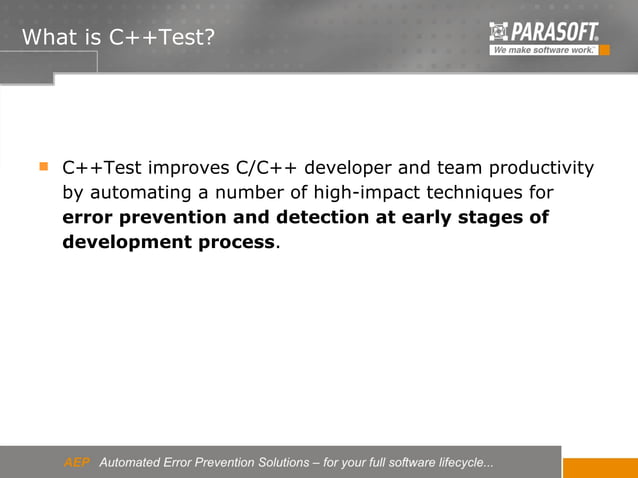 Introduction to Parasoft C++TEST | PPT