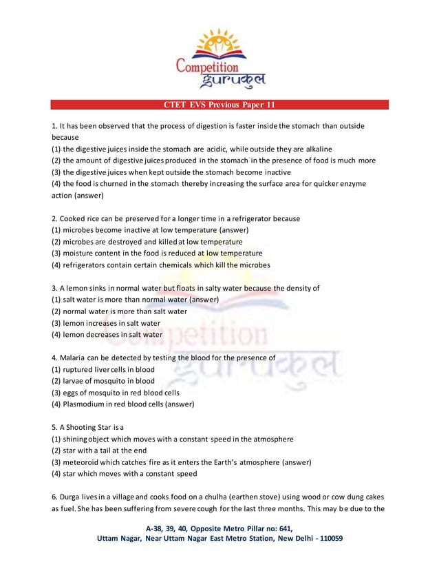 Ctet evs previous paper 11 | DOCX