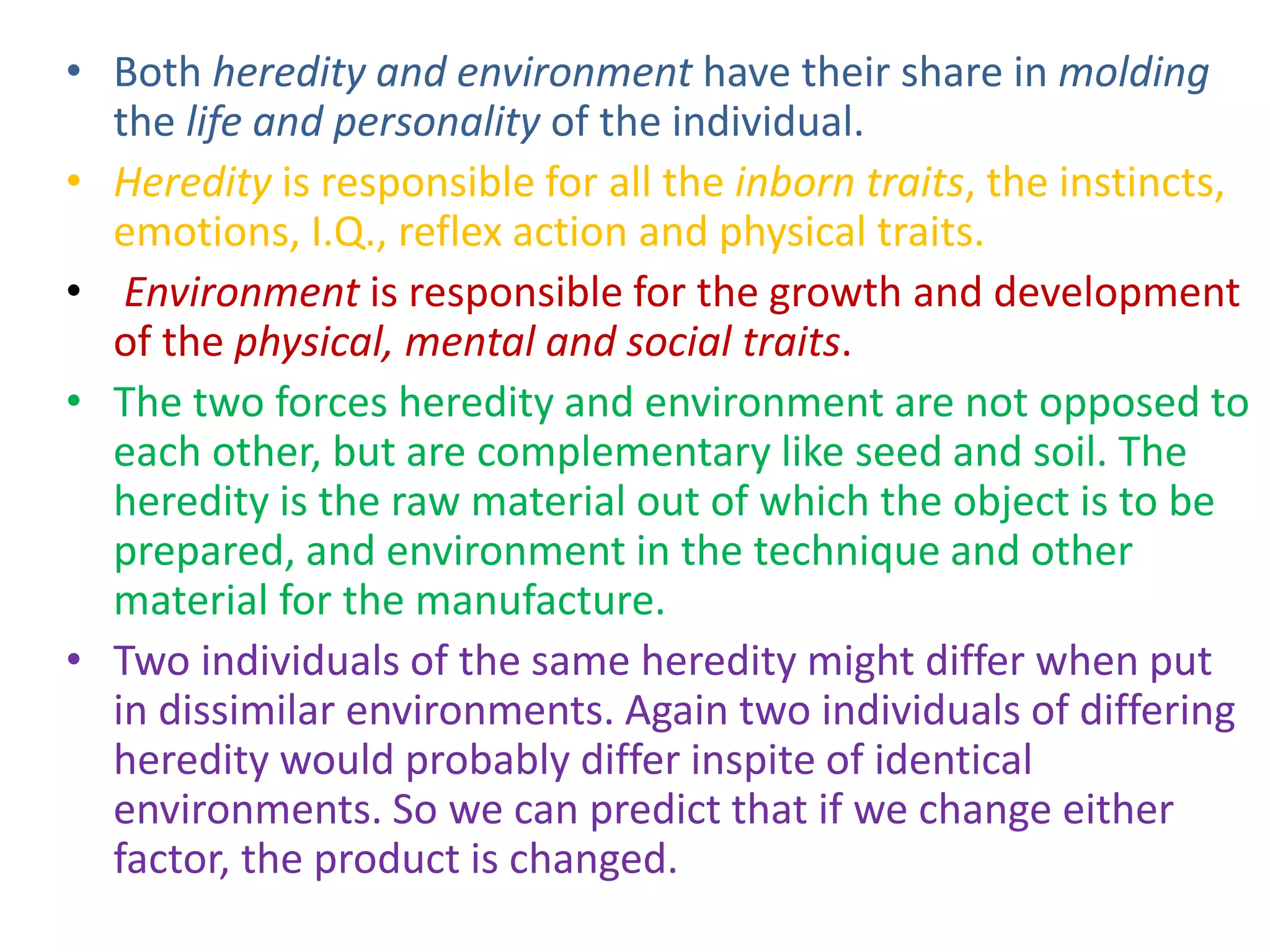 Ctet "Influence of heredity and environment" | PPTX