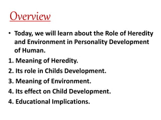 Heredity And Environment In Child Development