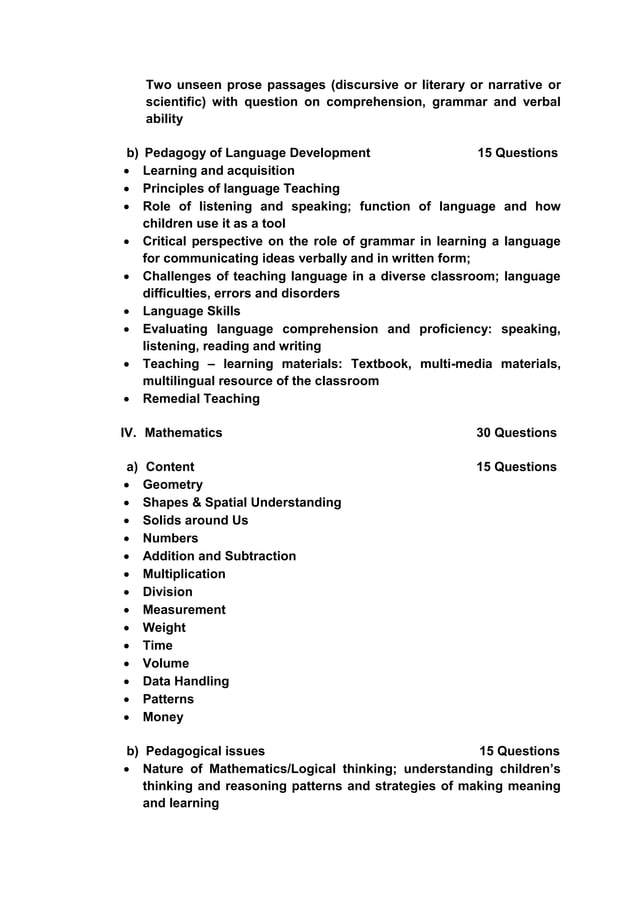 Ctet syllabus official | PDF