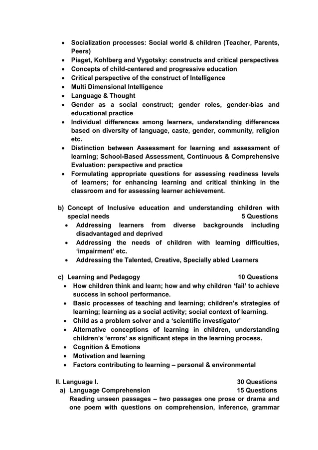 Ctet syllabus official | PDF