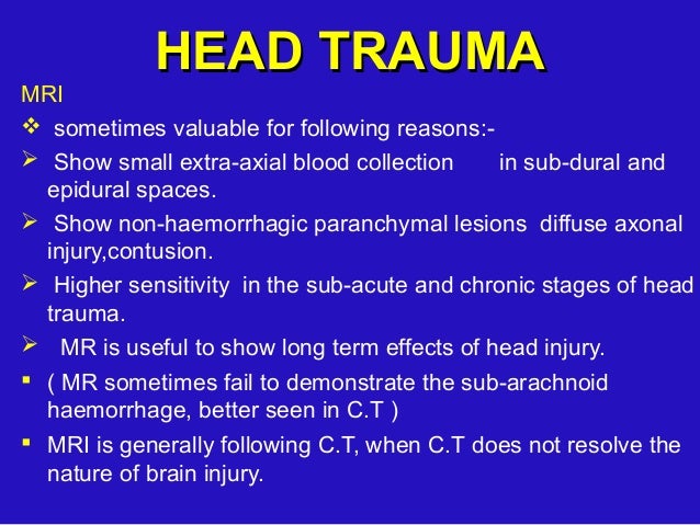 Head Trauma Ct Evaluation
