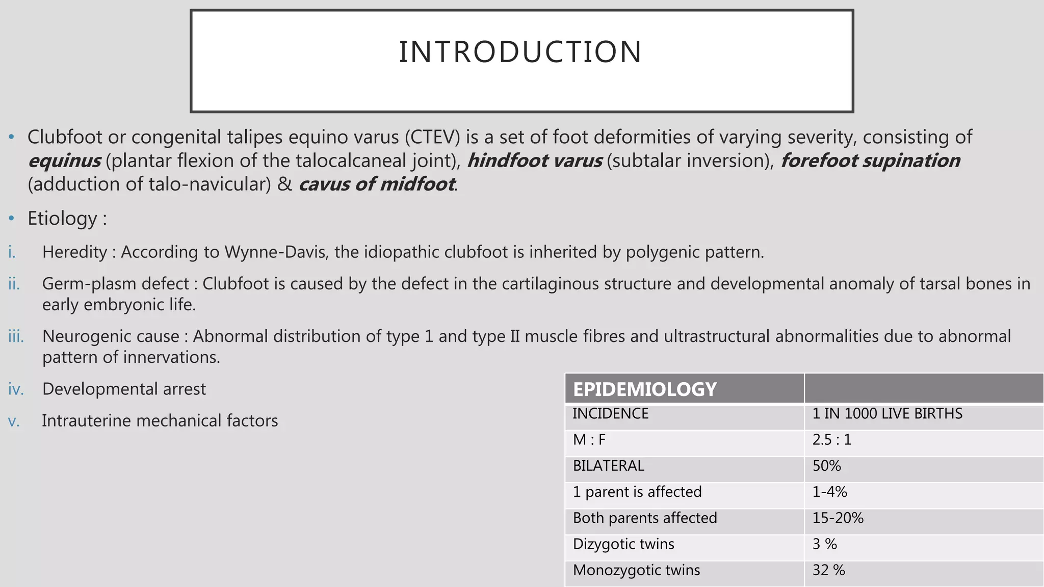 Ctev assessment & ponseti technique | PPTX