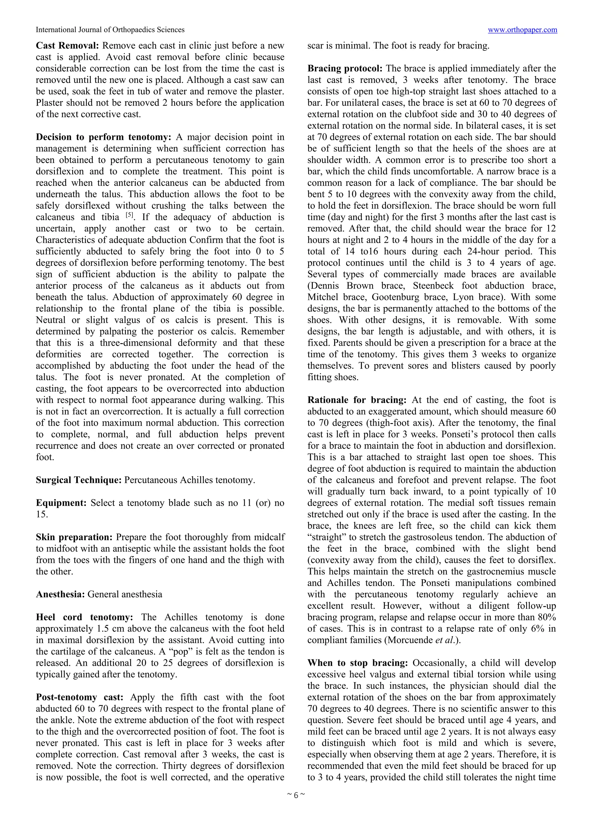 Correction of club foot by Ponseti method | PDF
