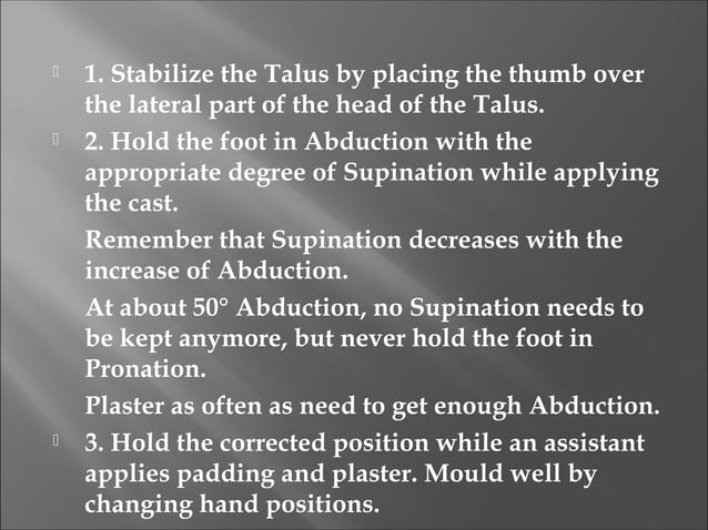 CTEV Pathoanatomy, Diagnosis, Conservative and Surgical Mx. | PPT