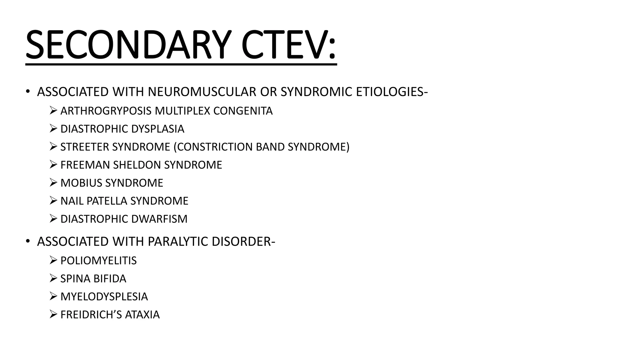 Congenital talipes equinovarus (club foot/ctev) ppt by Dr Pratik | PPTX