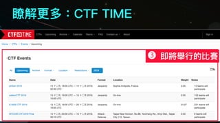 HITCON CTF 介紹 - HG 導覽活動 | PPT