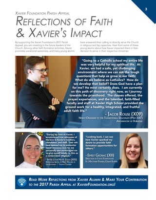 Xavier Foundation Common Thread: Fall 2017 | PDF