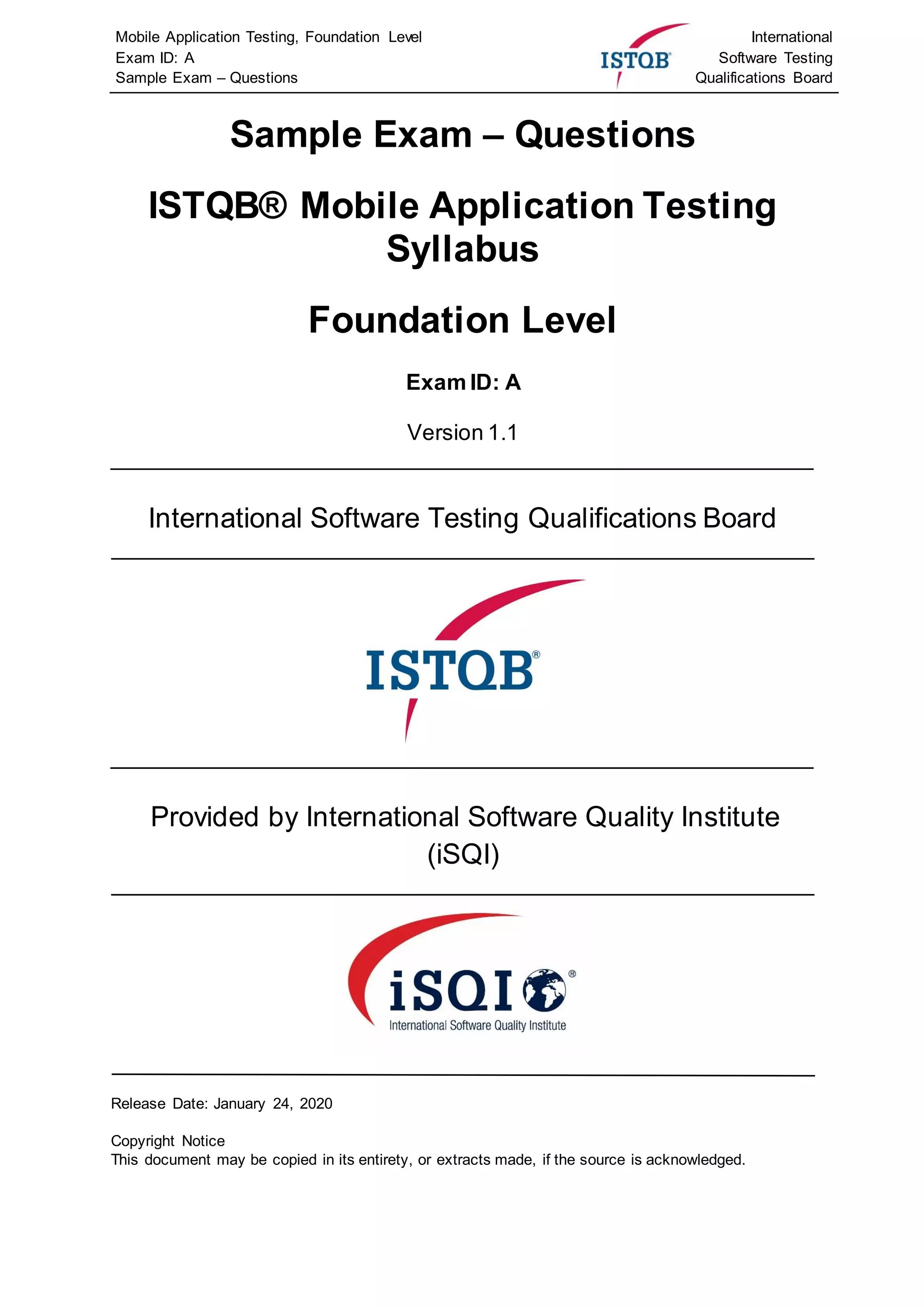 ISTQB Performance Tester Sample Questions' Answers | PDF