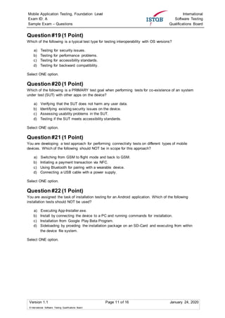 ISTQB Performance Tester Sample Questions' Answers | PDF